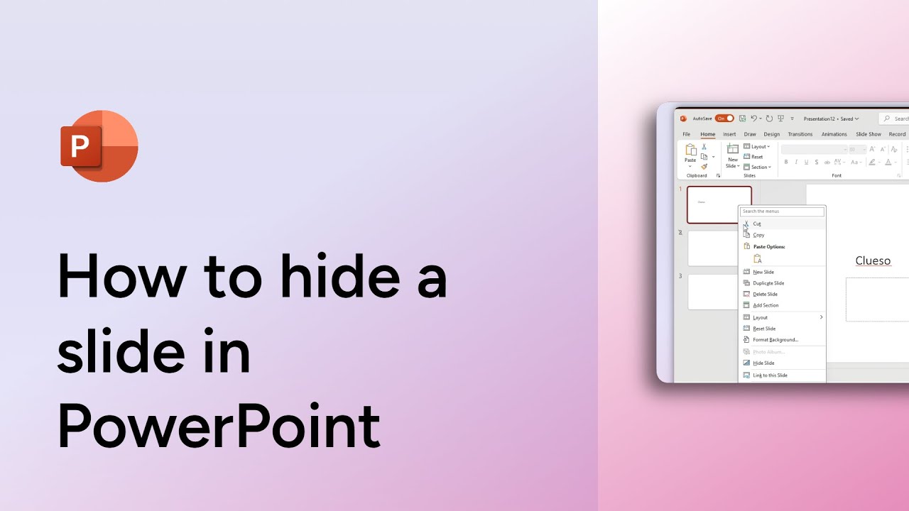 How to hide a slide in PowerPoint - YouTube