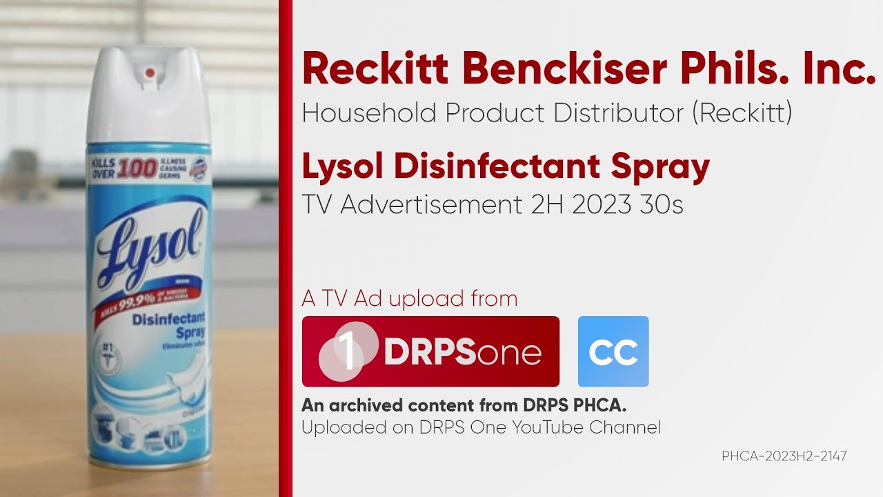Lysol Disinfectant Spray TV Ad 2H 2023 30s (Philippines) [CC] - YouTube