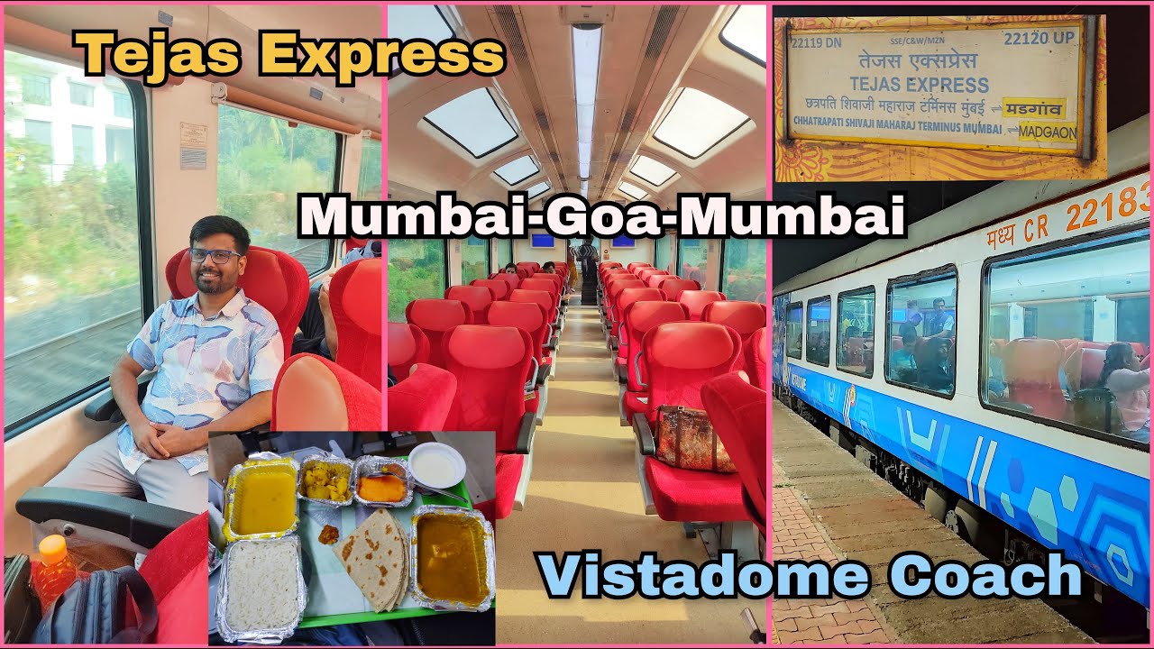 Goa Tejas Express | Journey in Vistadome Coach | EV2 | Train No. 22120 ...