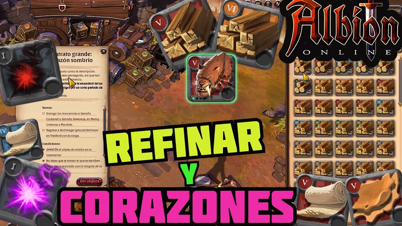 Albion Online | Transporte de Corazones Caerleon | Refinando T6, T5, T4 ...
