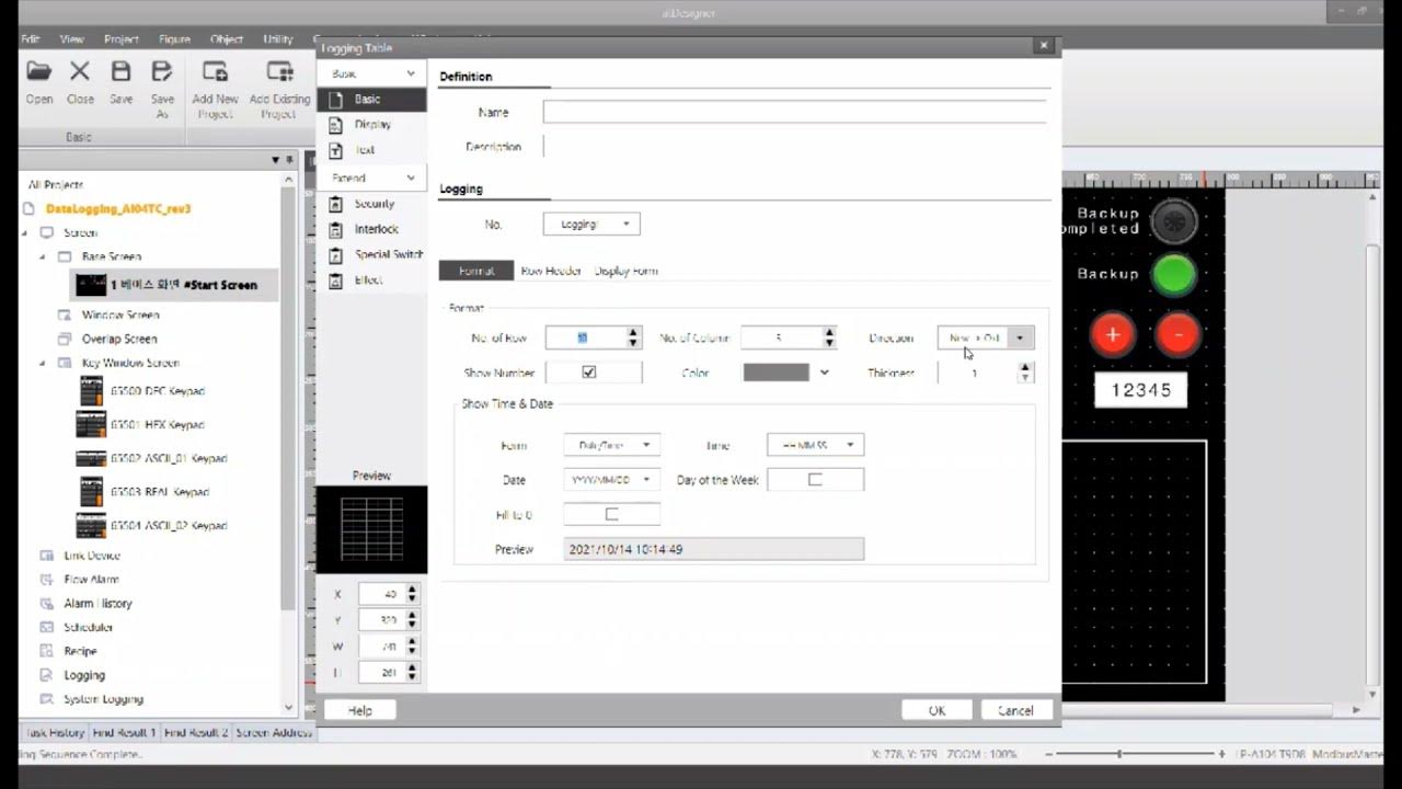 Autonics HMI LP-A070 Data logging - YouTube