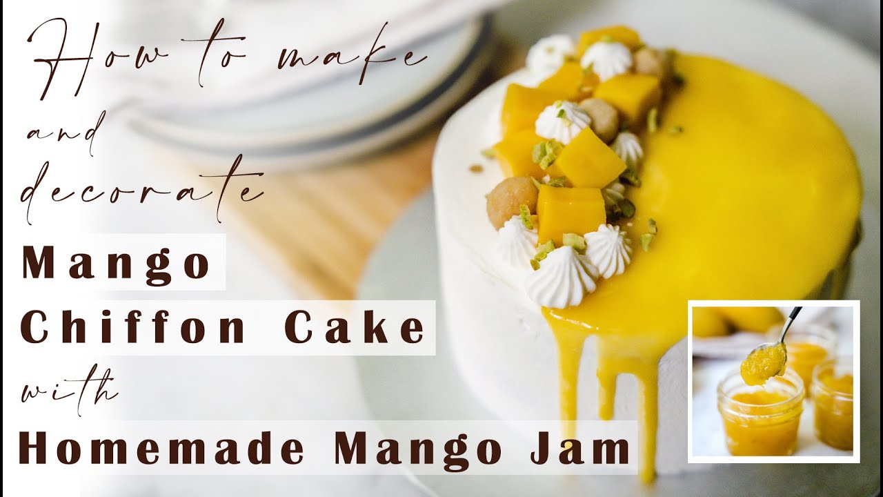 6” Mango Chiffon Cake, Homemade Mango Preserves & Mango Chocolate Drip ...