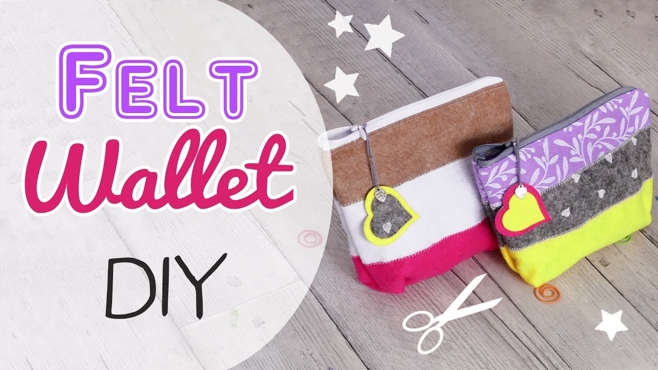DIY Felt Wallet - Astuccio in Feltro fai da te - YouTube