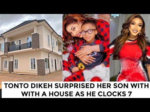 Actress Tonto dike surprises her son with a mansion on his birthday ...