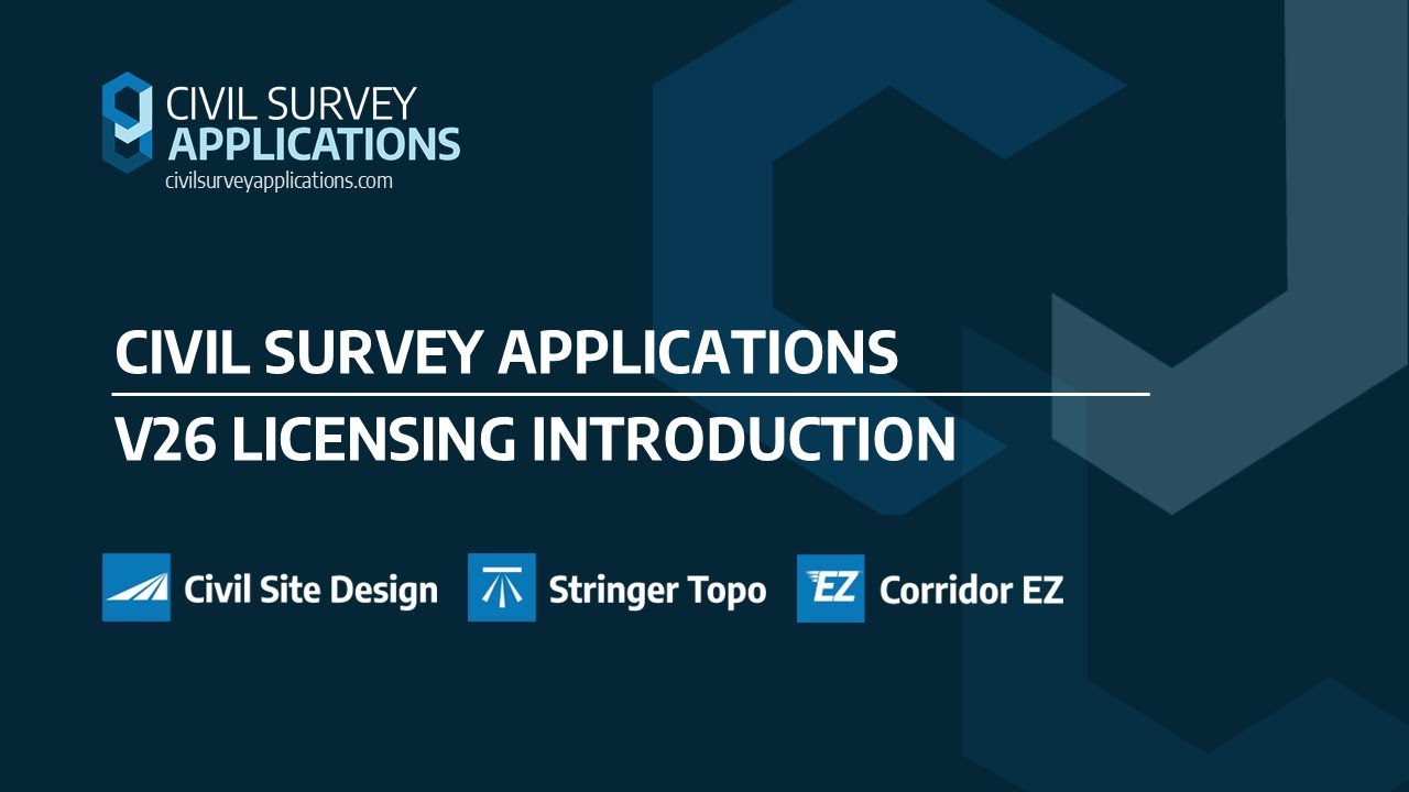 Civil Survey Applications | V26 Licensing Introduction - YouTube