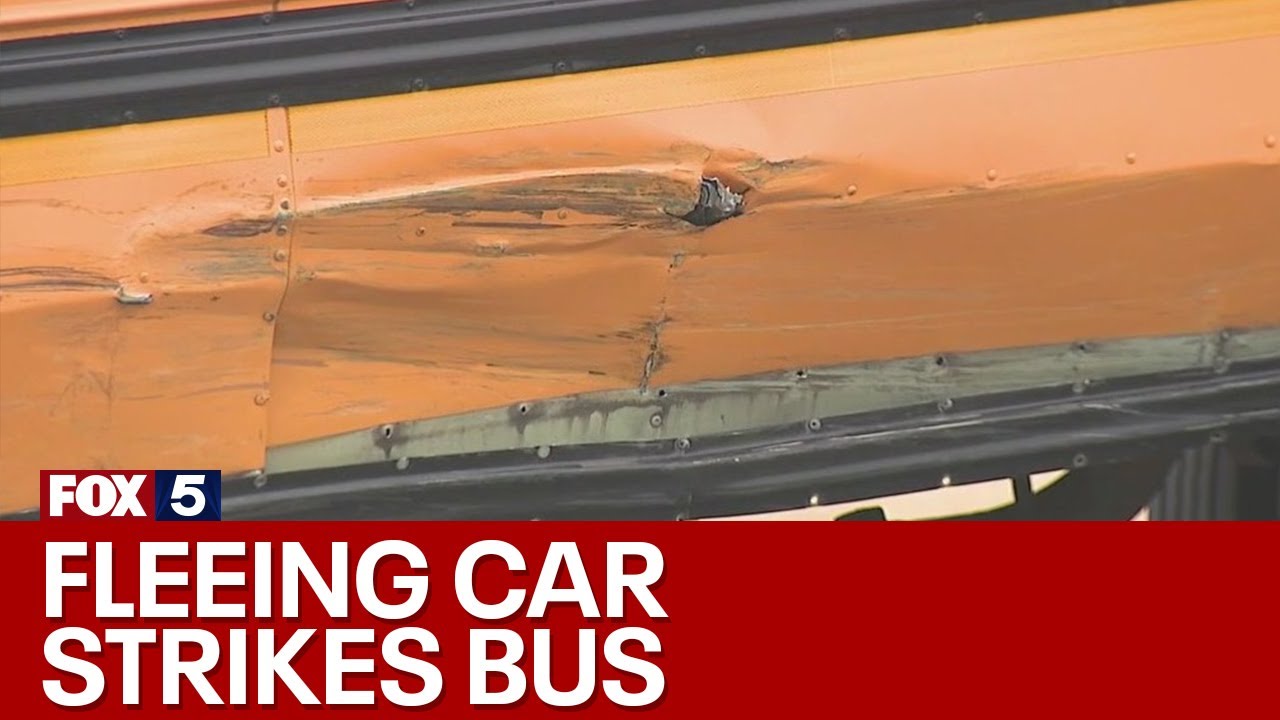 Wild police chase leads to crash with school bus | FOX 5 News - YouTube