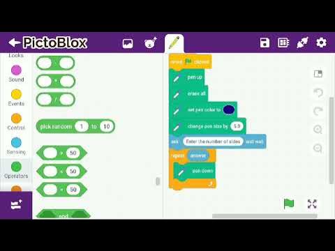 Pictoblox app (Pen maker program) with block based coding. - YouTube