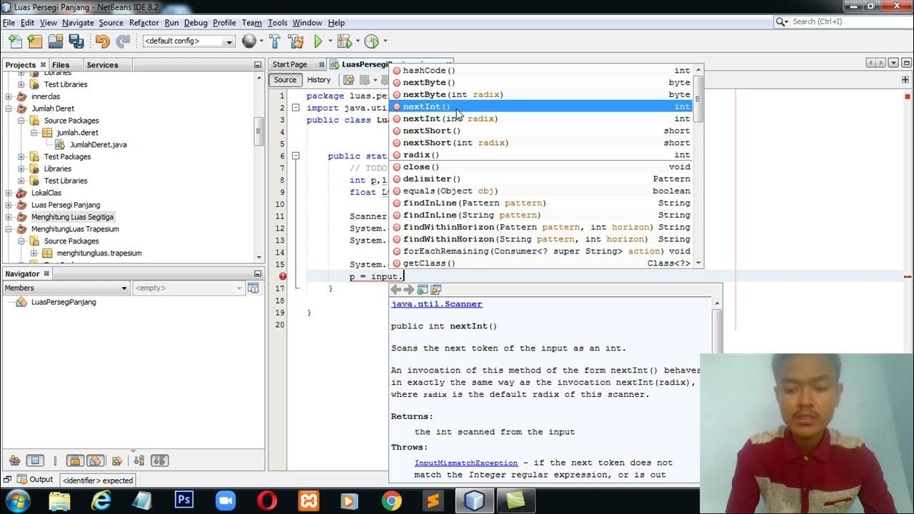 Program Java Menghitung Luas Persegi Panjang NetBeans - YouTube