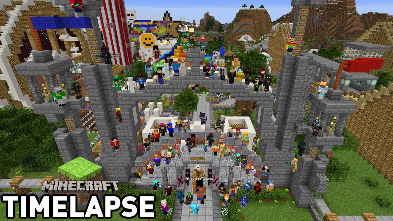 100 People Build a Themepark - Minecraft: Survival - YouTube