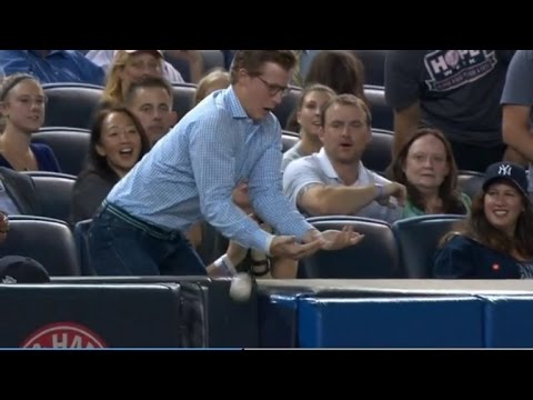 Yankees Fan Fails to Catch Three Foul Balls in a Row