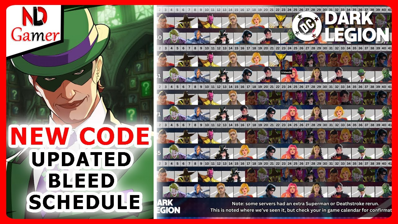 DC: Dark Legion – New GiftCode + UPDATED BLEED SCHEDULE + Riddler ...
