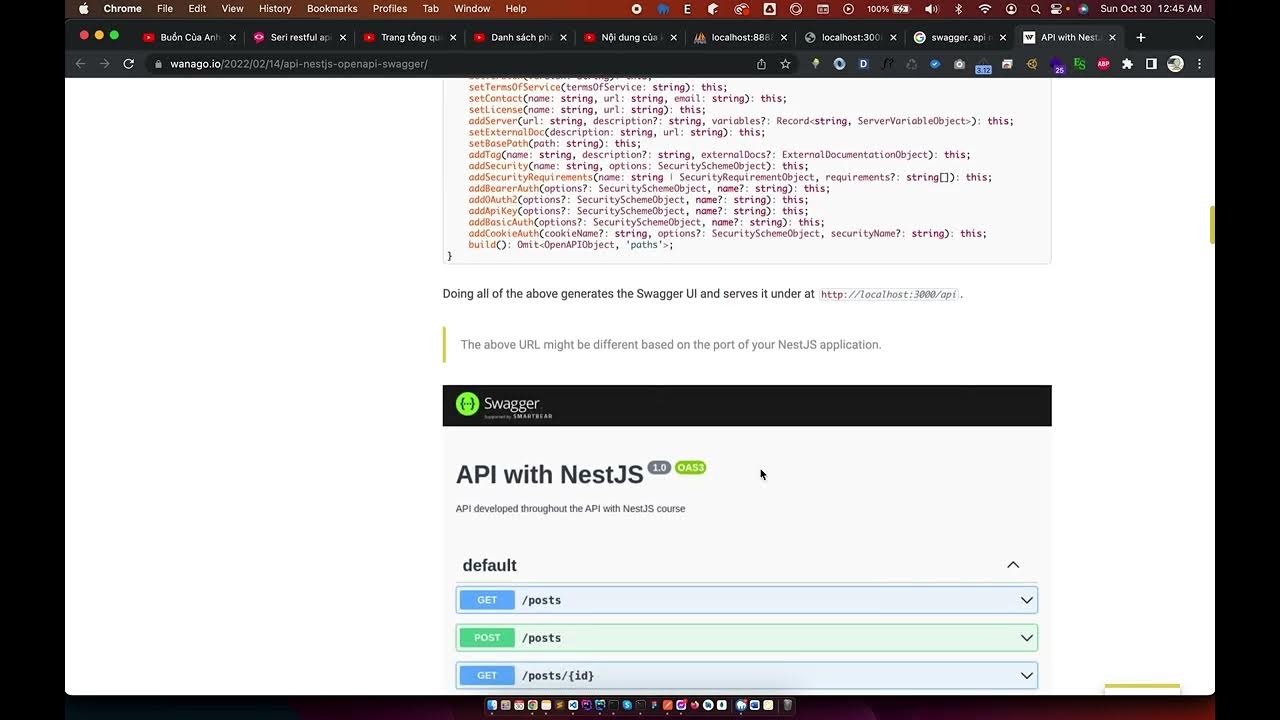 #4 Seri API Nodejs nestjs - Document APi Swagger - 123code.net - YouTube