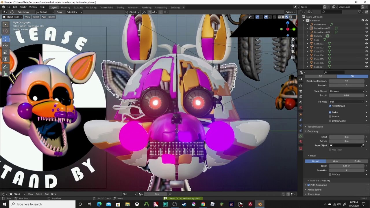 scrap funtime foxy speed model (blender) part 4 - YouTube