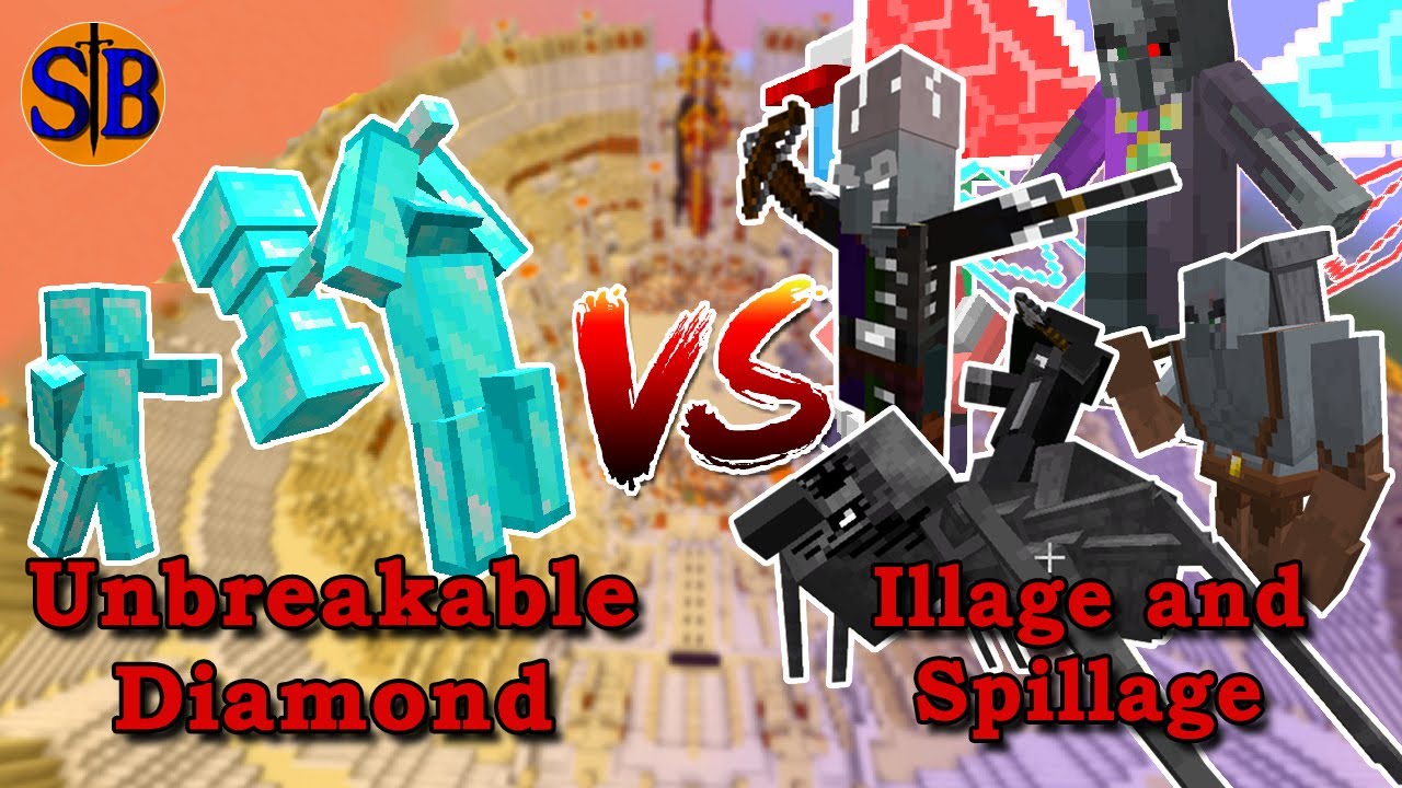Unbreakable Diamond vs Illage and Spillage | Minecraft Mob Battle - YouTube