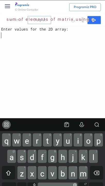 Sum of elements of matrix using c language - YouTube