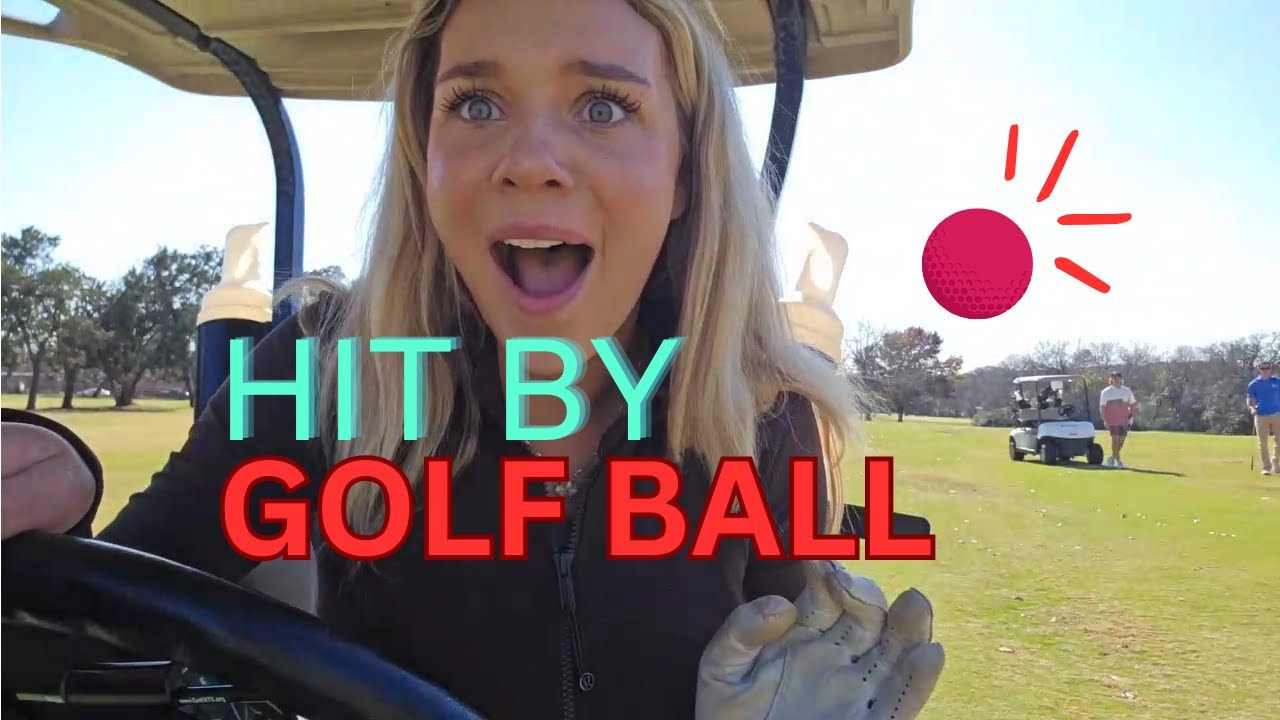 Gabbie Carter gets hit by a golf ball - YouTube