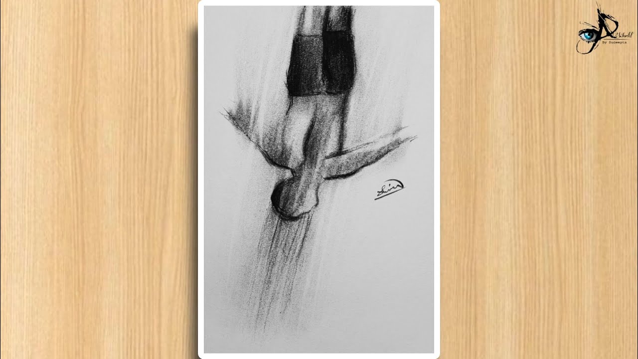 How to draw charcoal pencil drawing || sad boy drawing step by step ...