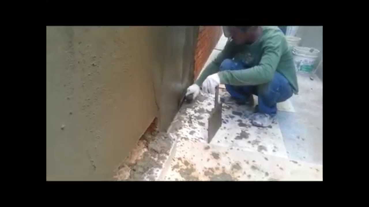 Sand and Cement Rendering on Brick Walls - First Coat - YouTube