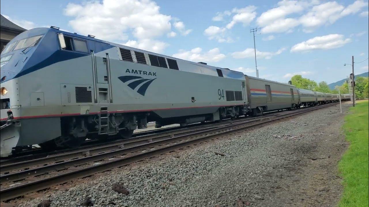 Amtrak #94 leads the westbound Pennsylvanian at Lewistown, PA (05/21/2023) - YouTube