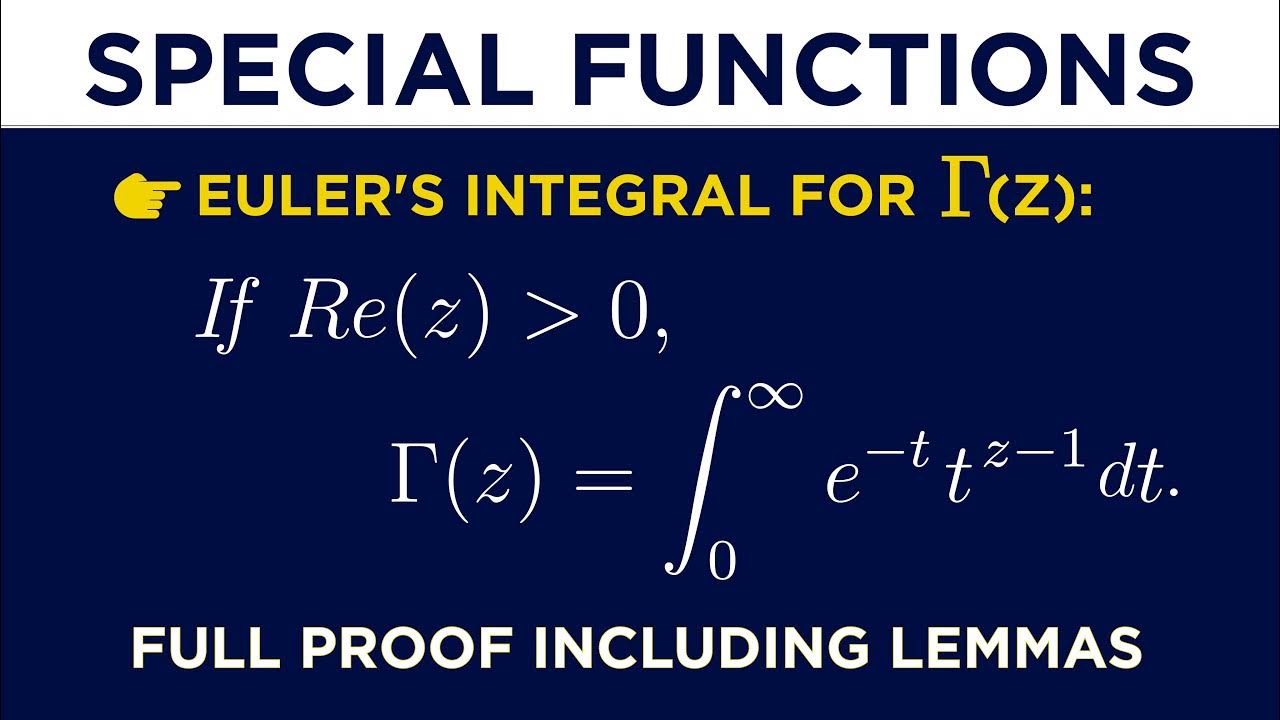 The Euler's Integral for Gamma Function | Special Functions | Suppose Math with Akhtar Abbas ...