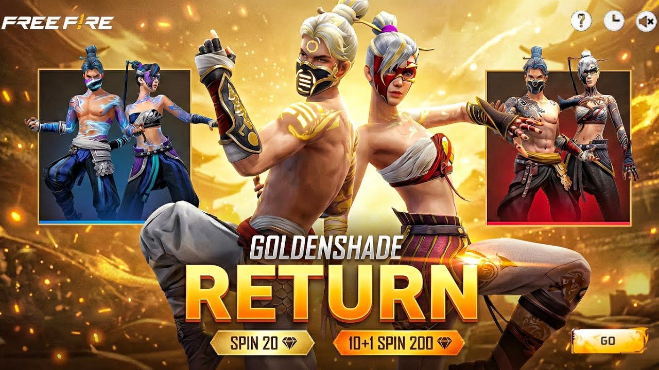 GOLDEN SHADE BUNDLE RETURN DATE 🤯🔥| UPCOMING EVENT IN FREE FIRE | FF ...