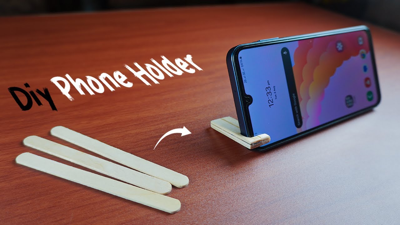 DIY Phone Holder with popsicle stick! - YouTube