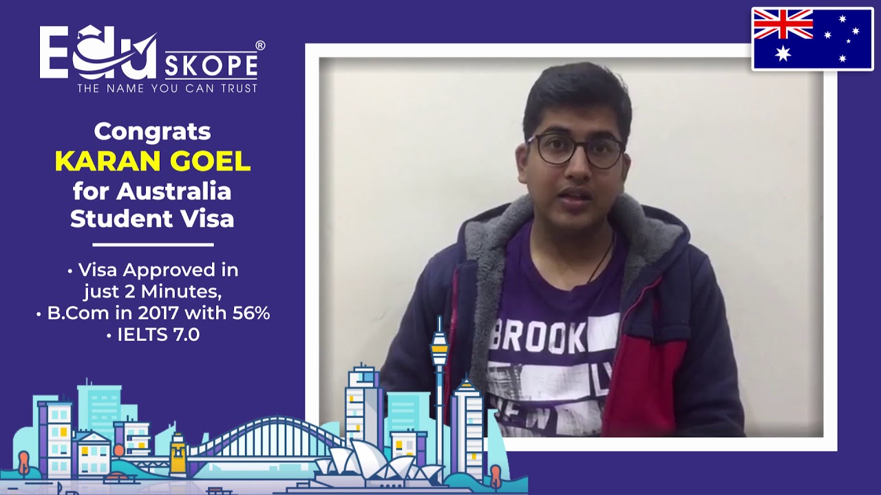 Congrats Karan Goel for Australia Student Visa. - YouTube