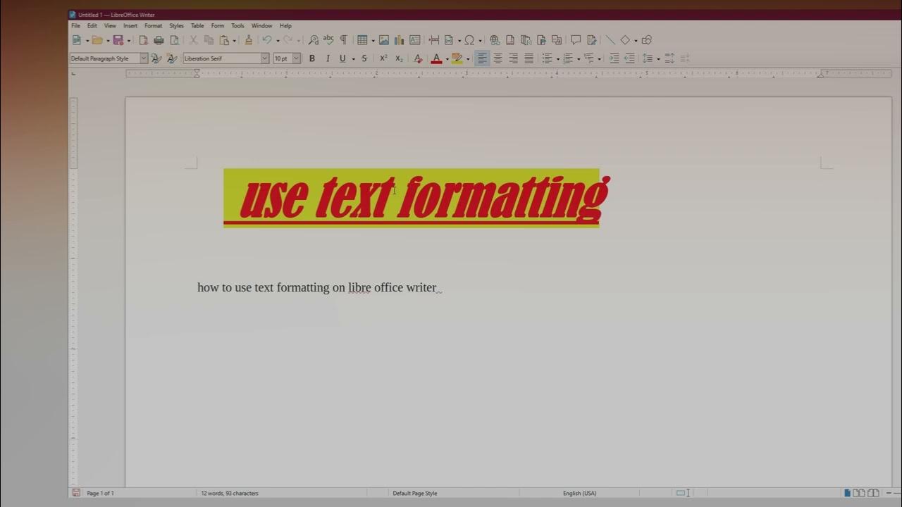 How to use text formatting on libre office writer |text formatting on libre office writer - YouTube