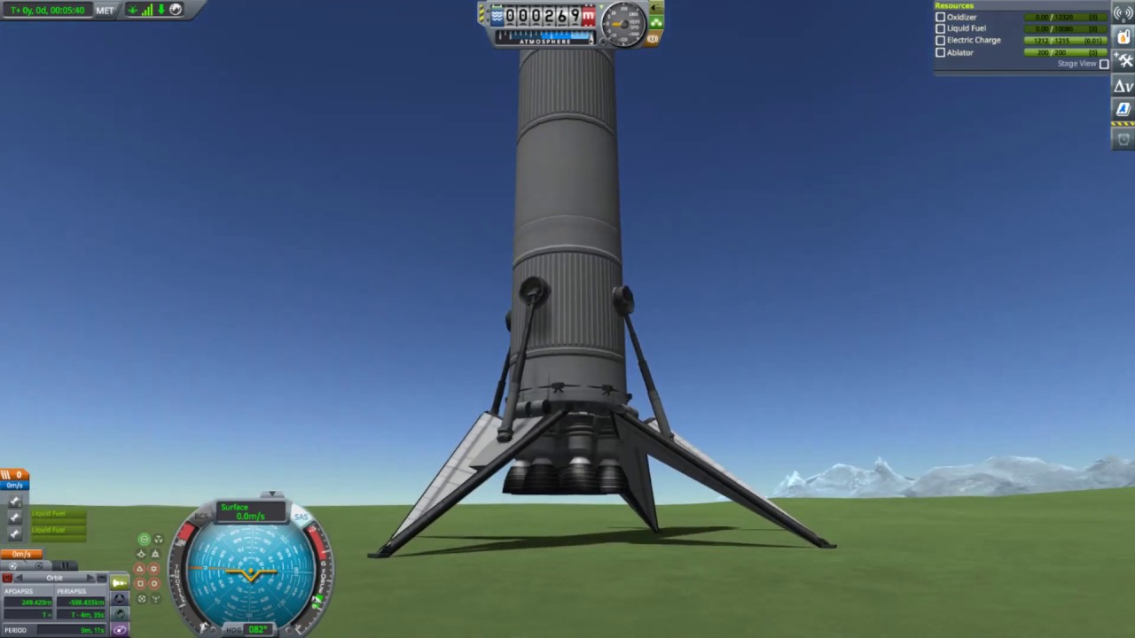 Falcon 9 Booster HoverSLAM! - Kerbal Space Program - YouTube