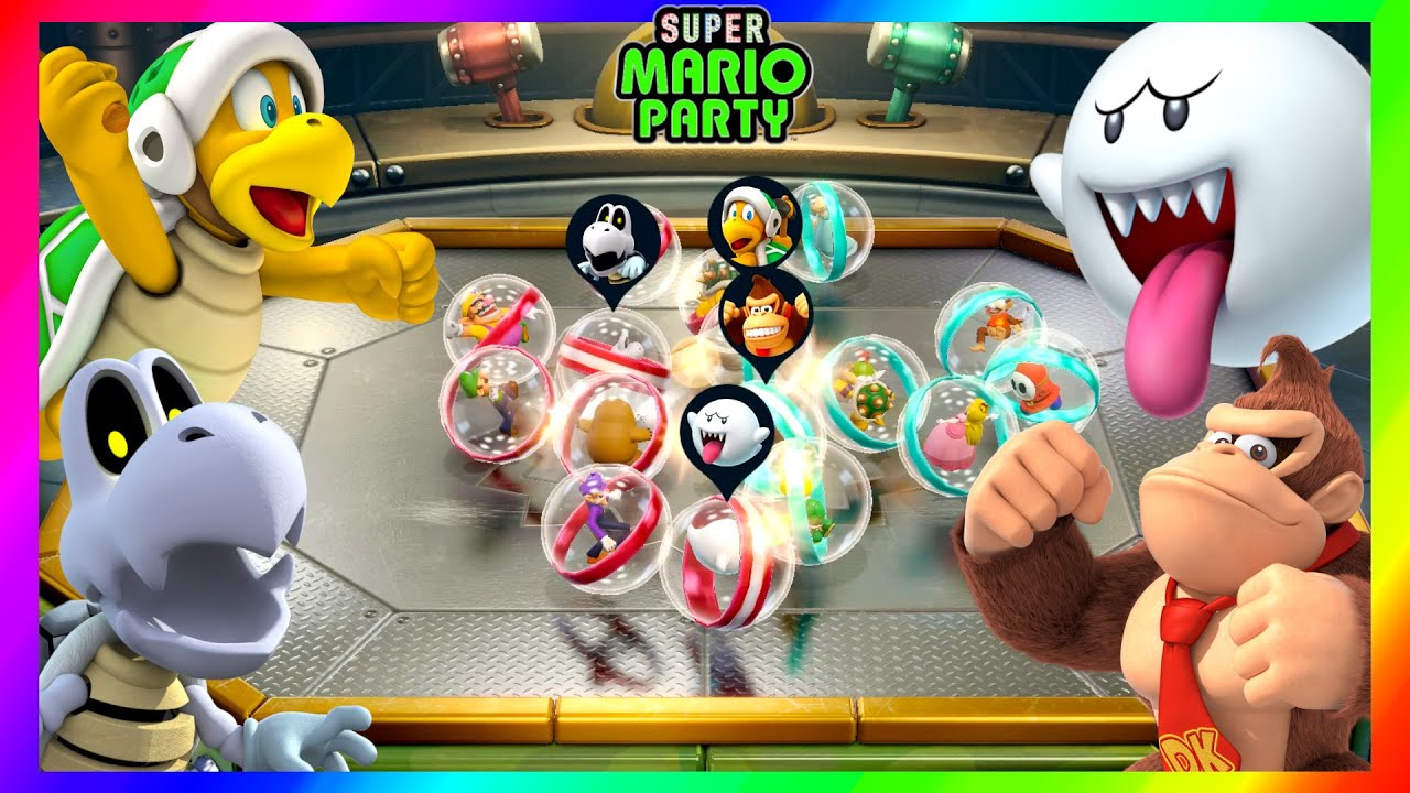 Super Mario Party Minigames #328 Dry bones vs Boo vs Hammer bro vs ...
