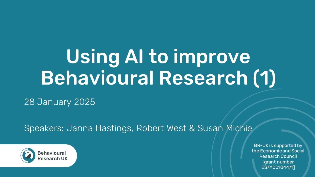 Using Artificial Intelligence to improve Behavioural Research - YouTube