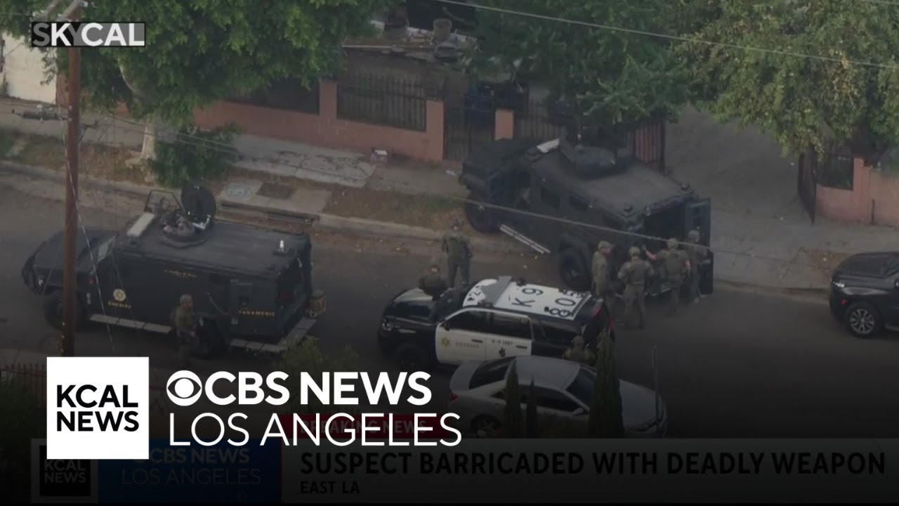 Alleged assault suspected barricaded inside East LA home - YouTube