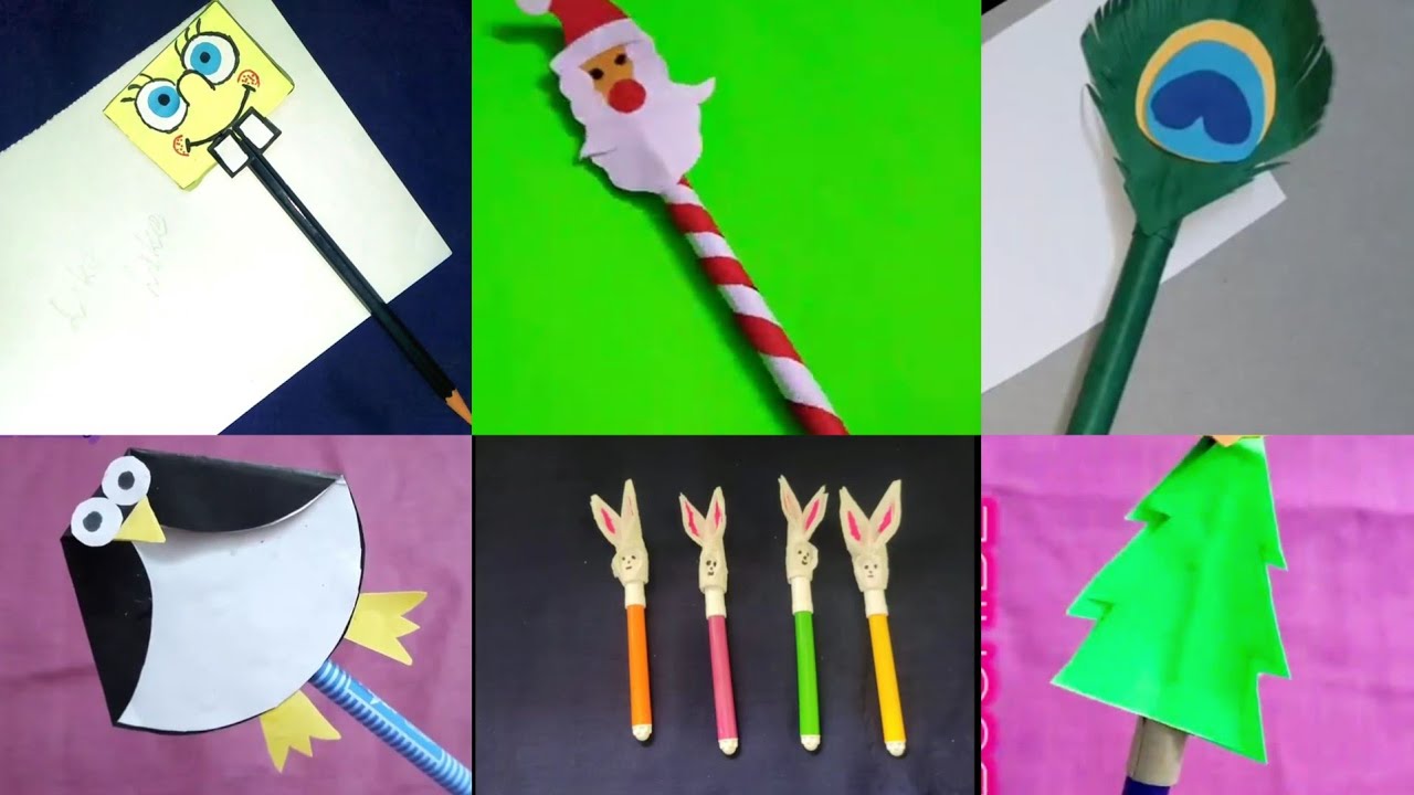 7 Pencil Topper DIY/ Pen Toppers With Paper - YouTube