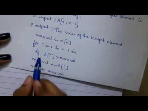 Unit 1: Analysis of Non Recursive Algorithms(Maximum Element in the Array) - YouTube