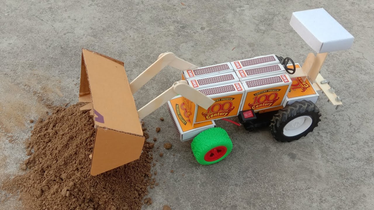 How to make matchbox bulldozer tractor at Home Tractor Backhoe Loader ...