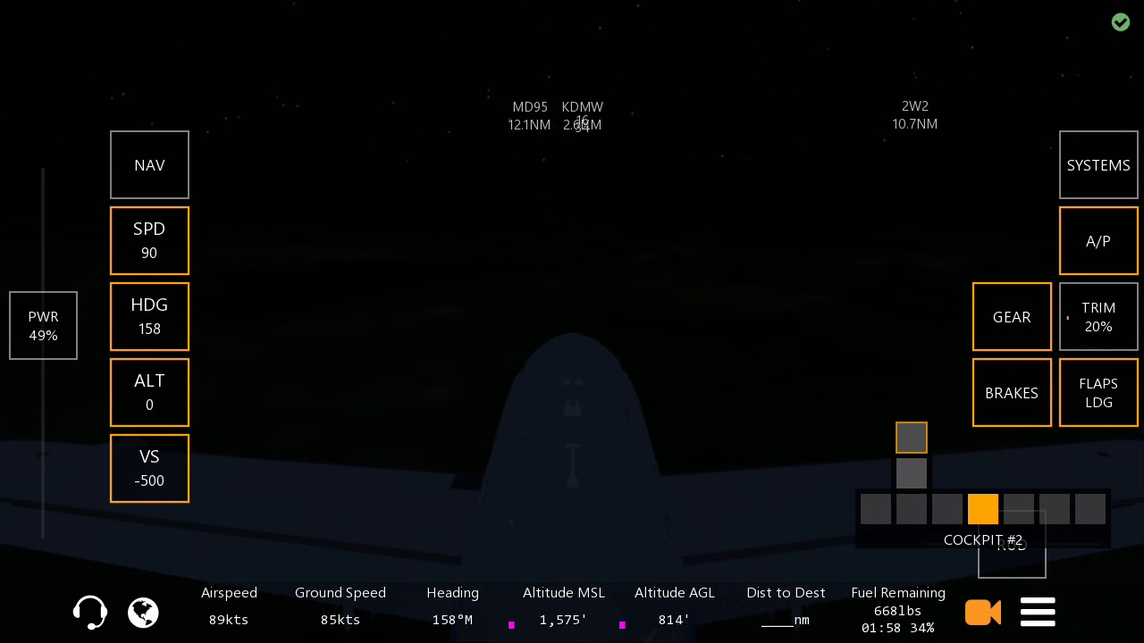 Night approach to KDMW - YouTube