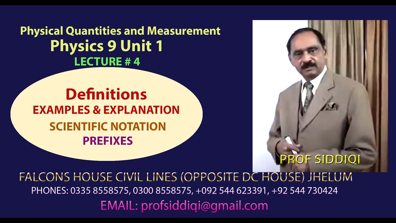 Physics 9 Prefixes, Scientific notation Lecture # 4 by Prof. Siddiqi ...