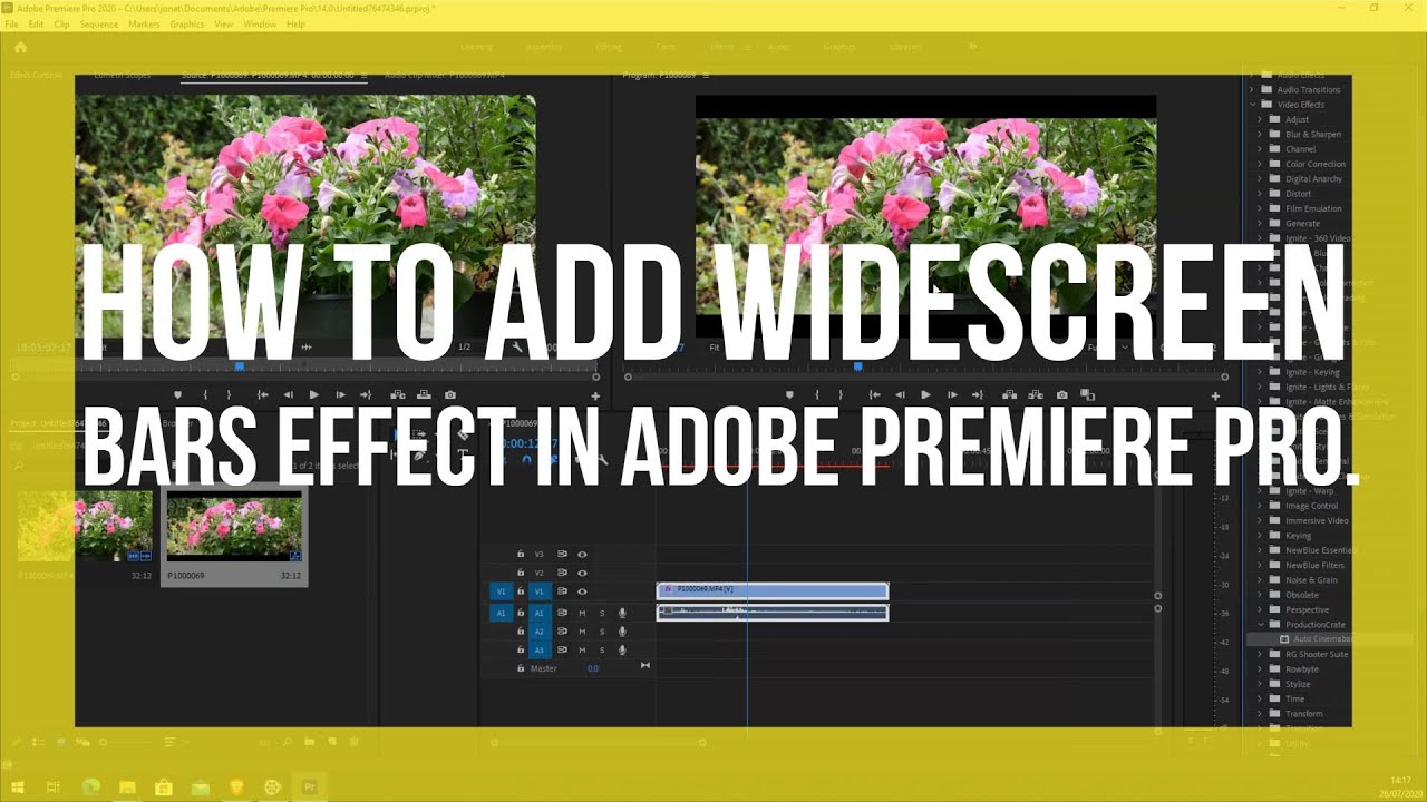 How to add Widescreen bars effect in Adobe Premiere Pro. - YouTube