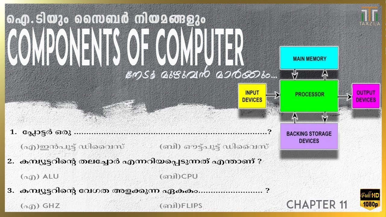 CHAPTER 11 IT AND CYBER LAW|COMPONENTS OF COMPUTER|BLOCK DIAGRAM OF ...