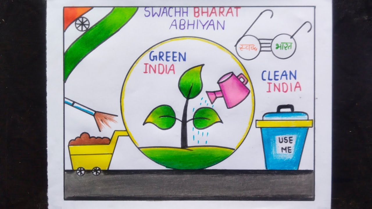 Swachh Bharat Poster Drawing / Swachoastav Drawing / Swachhata Hi Seva ...