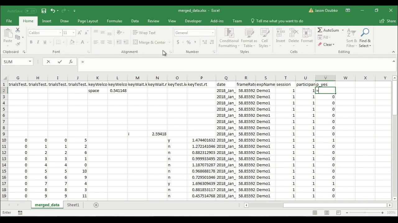 Basic PsychoPy Data Processing in Excel (Part 2) -- PsychoPy Tutorial #3 - YouTube