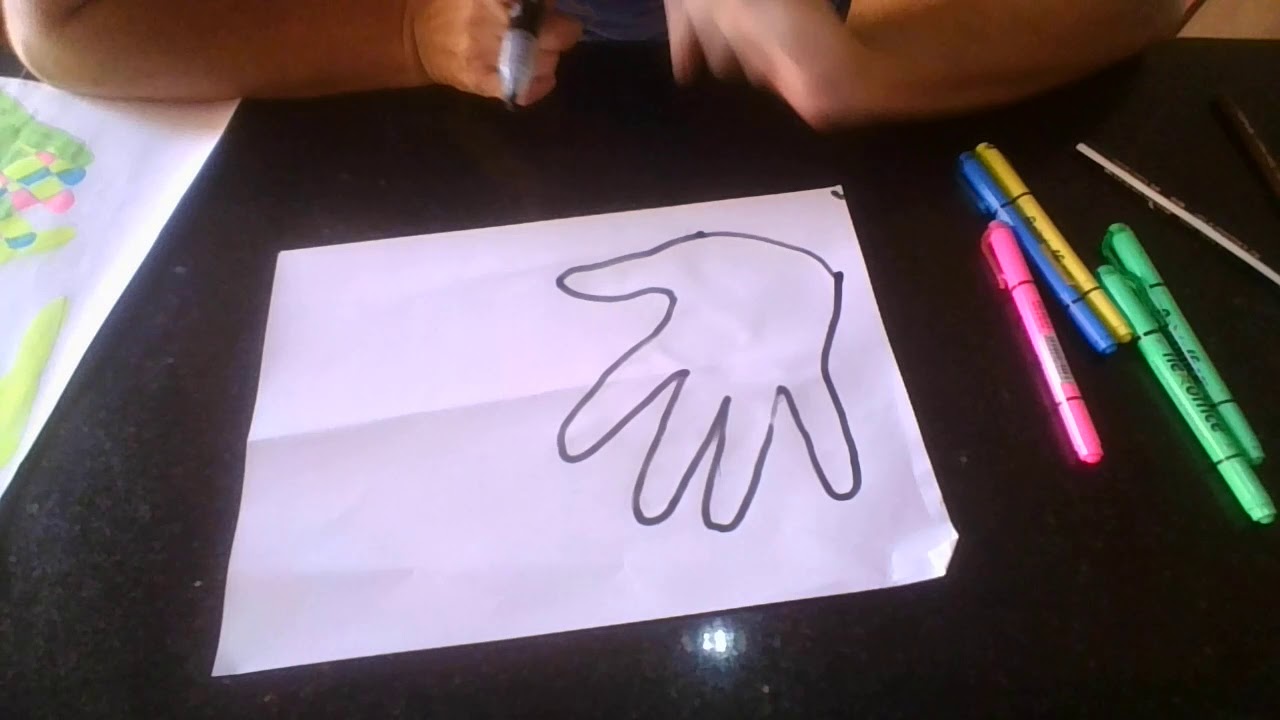 Unique art tracing round hands - YouTube