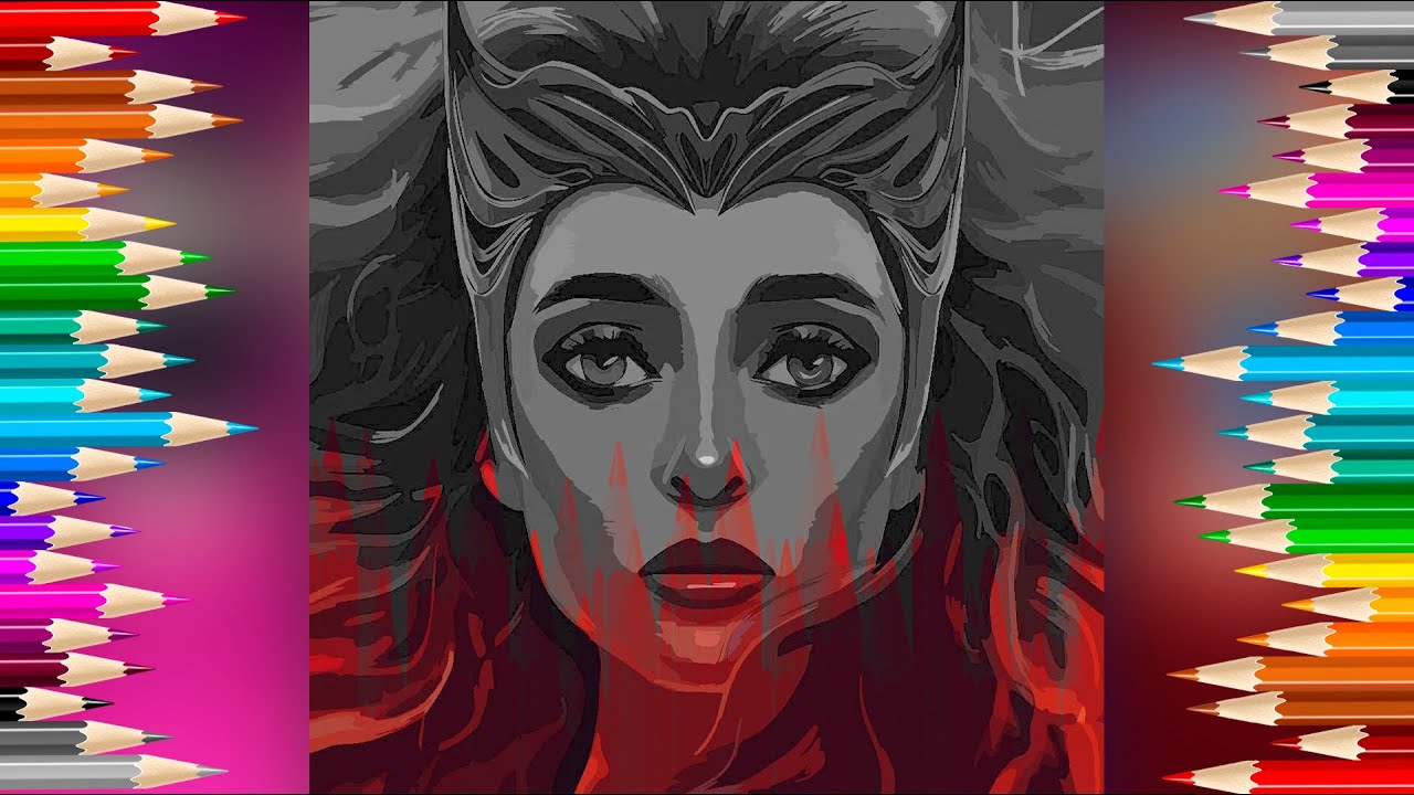 Scarlet Witch Marvel - Watch Us Color By Numbers | Colorful Creations ...