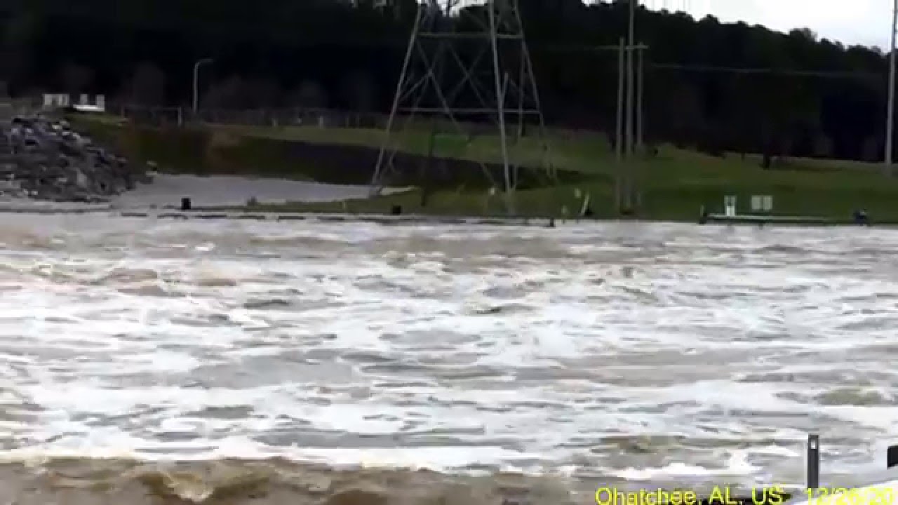 Neely Henry Dam with all floodgates open. Ohatchee, AL - YouTube