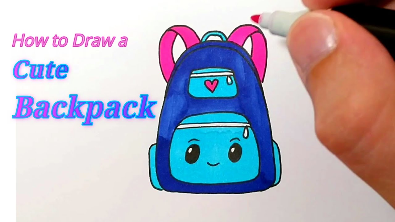 How to Draw a Cute Backpack - YouTube