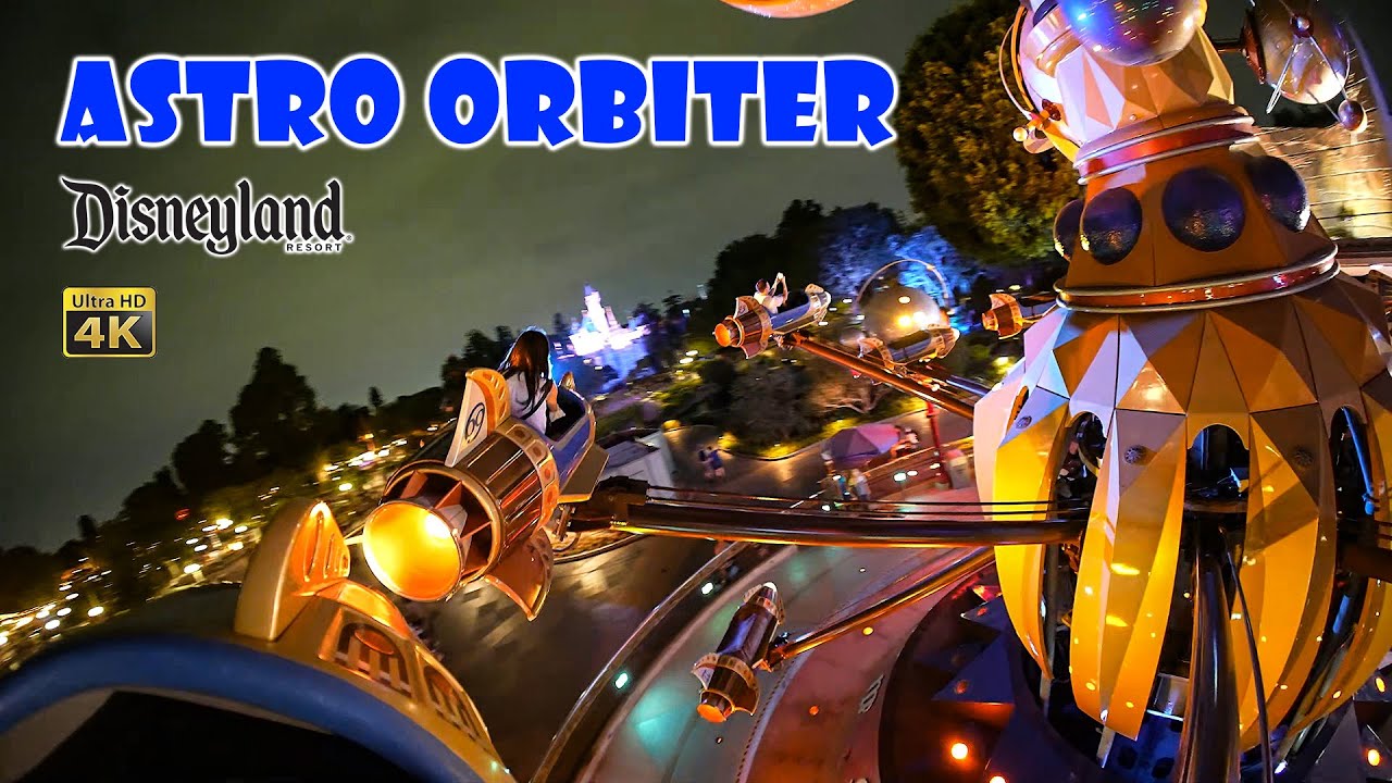 Astro Orbiter at Night On Ride Low Light 4K POV Disneyland 2022 09 08 ...