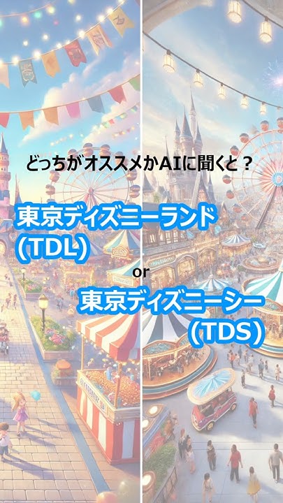 【どっちがオススメかAIに聞くと？】「東京ディズニーランド(TDL)」と「東京ディズニーシー(TDS)」の場合 - YouTube