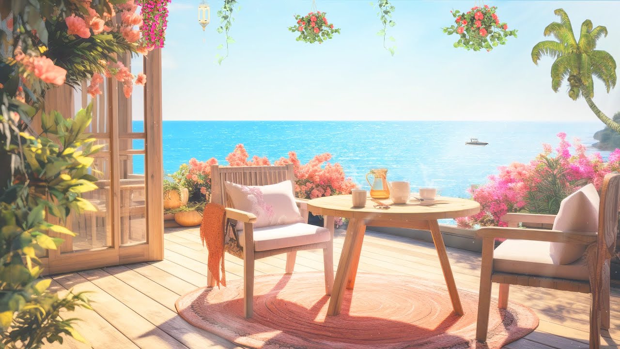 Tropical Beach Cafe Ambience - Morning Jazz Coffee with Bossa Nova ...