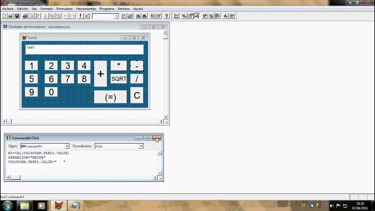 Visual FoxPro : Tutorial para realizar una calculadora - YouTube