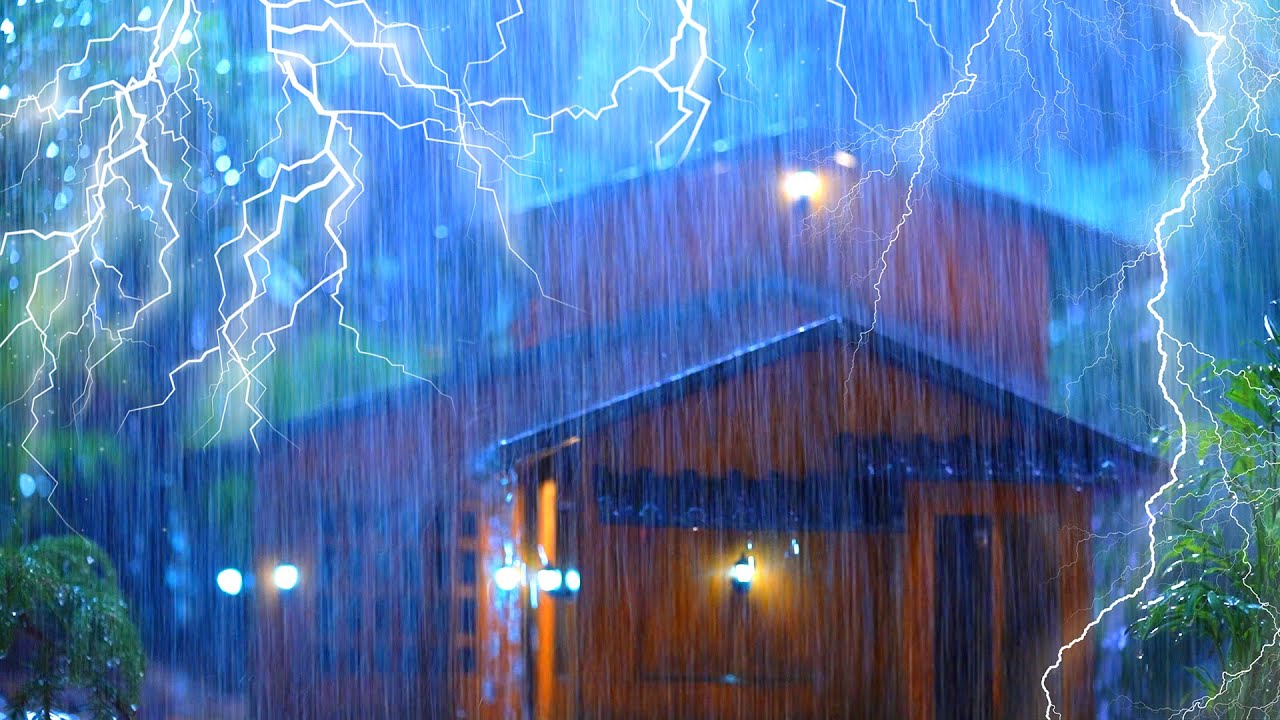 Falling into Deep Sleep Instantly with Powerful Rain & Heavy Thunder ...
